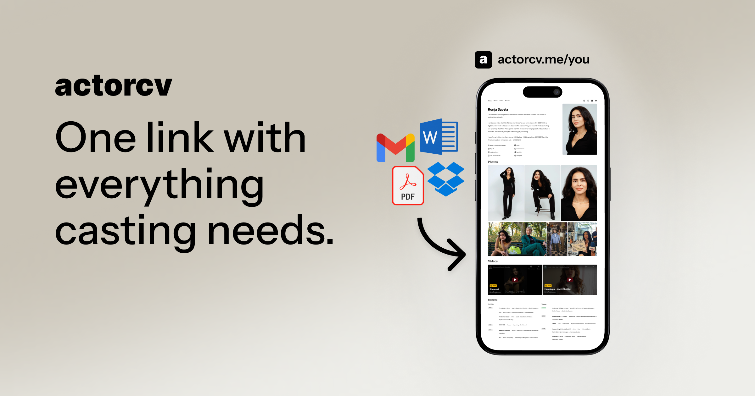 Create your own Actor website | ActorCV